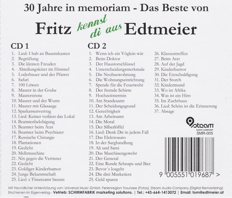 DoppelCD: Fritz Edtmeier- Kennst di aus - radiowienerlied.at